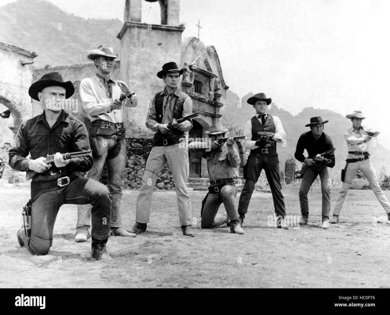 THE MAGNIFICENT SEVEN, Yul Brynner, Steve McQueen, Horst Buchholz ...