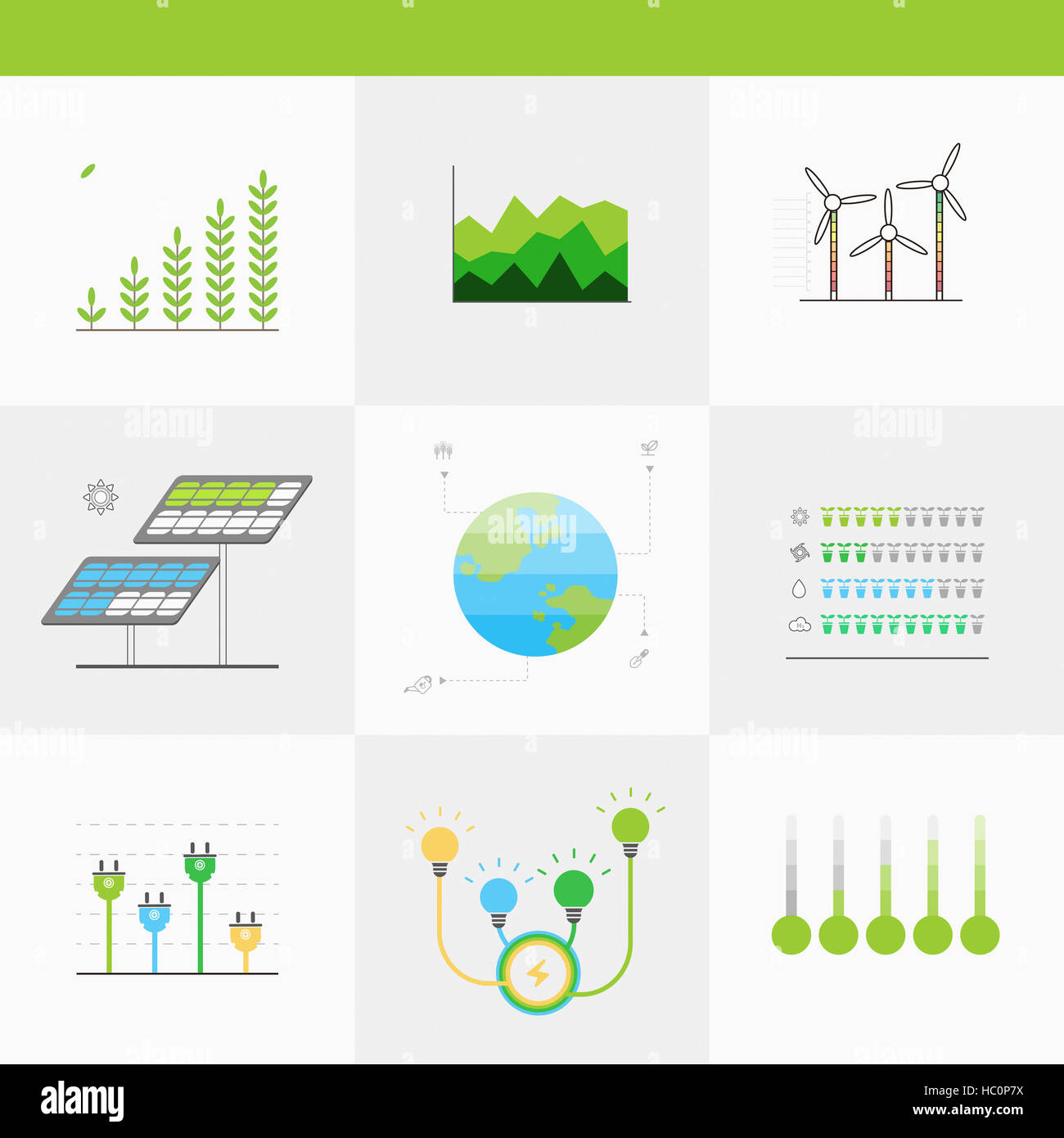 Various infographic diagrams and graphs related to eco green energy ...
