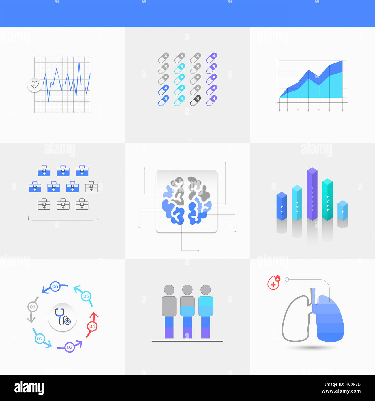 Various infographic diagrams and graphs related to medicine Stock Photo ...