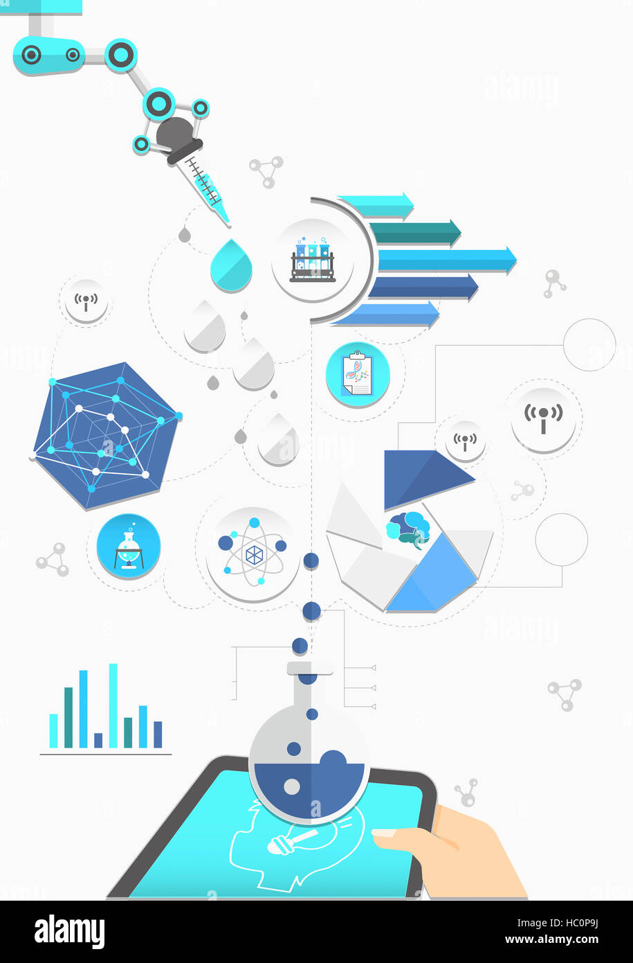 Infographic illustration related to science experiment Stock Photo - Alamy