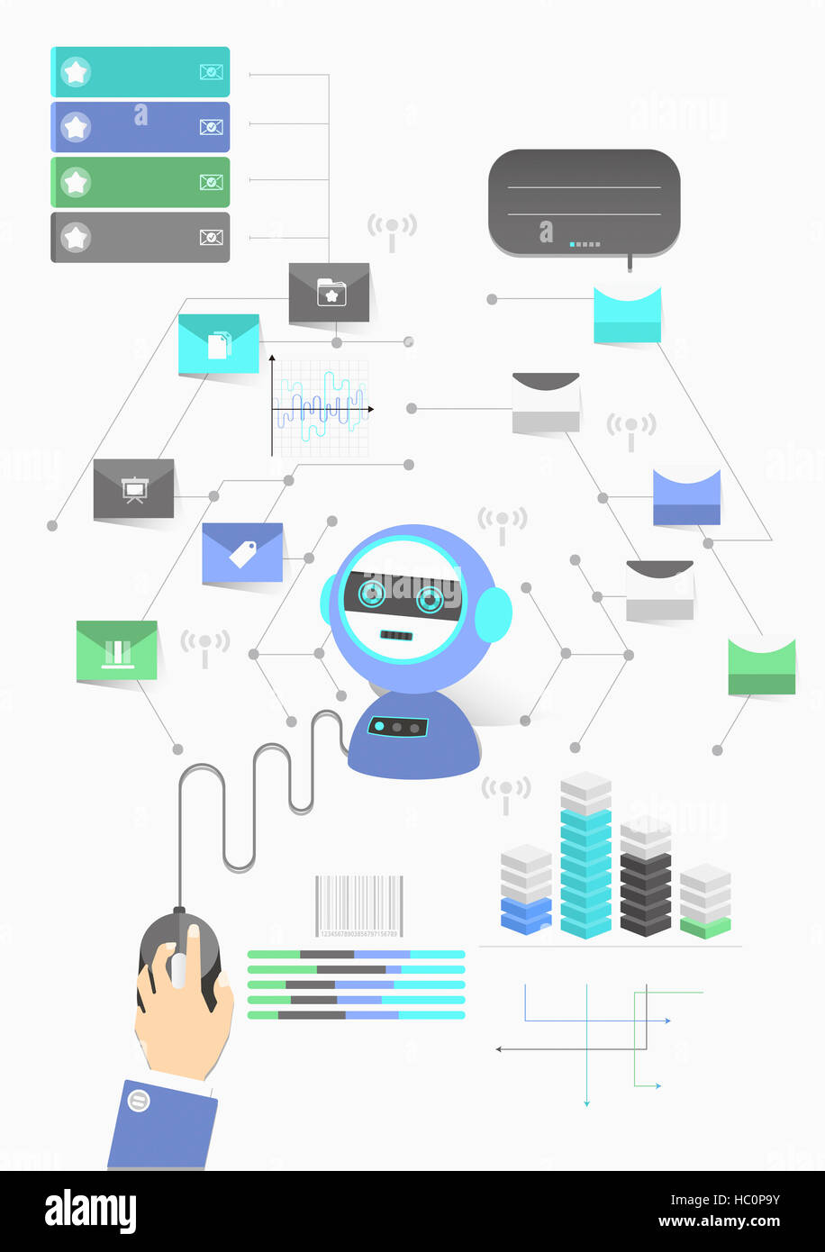 Infographic illustration related to robot Stock Photo - Alamy