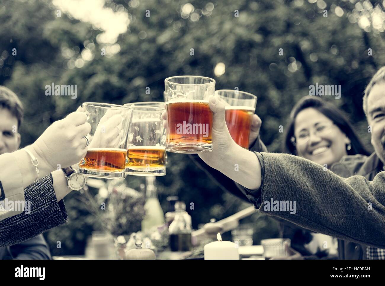 Group Of People Cheers Concept Stock Photo - Alamy