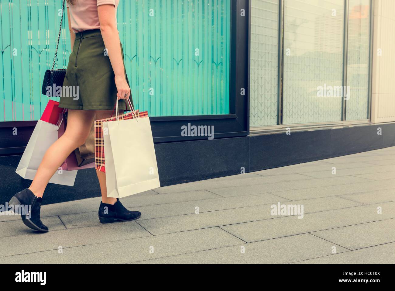 Young Woman Shopping Consumer Concept Stock Photo - Alamy