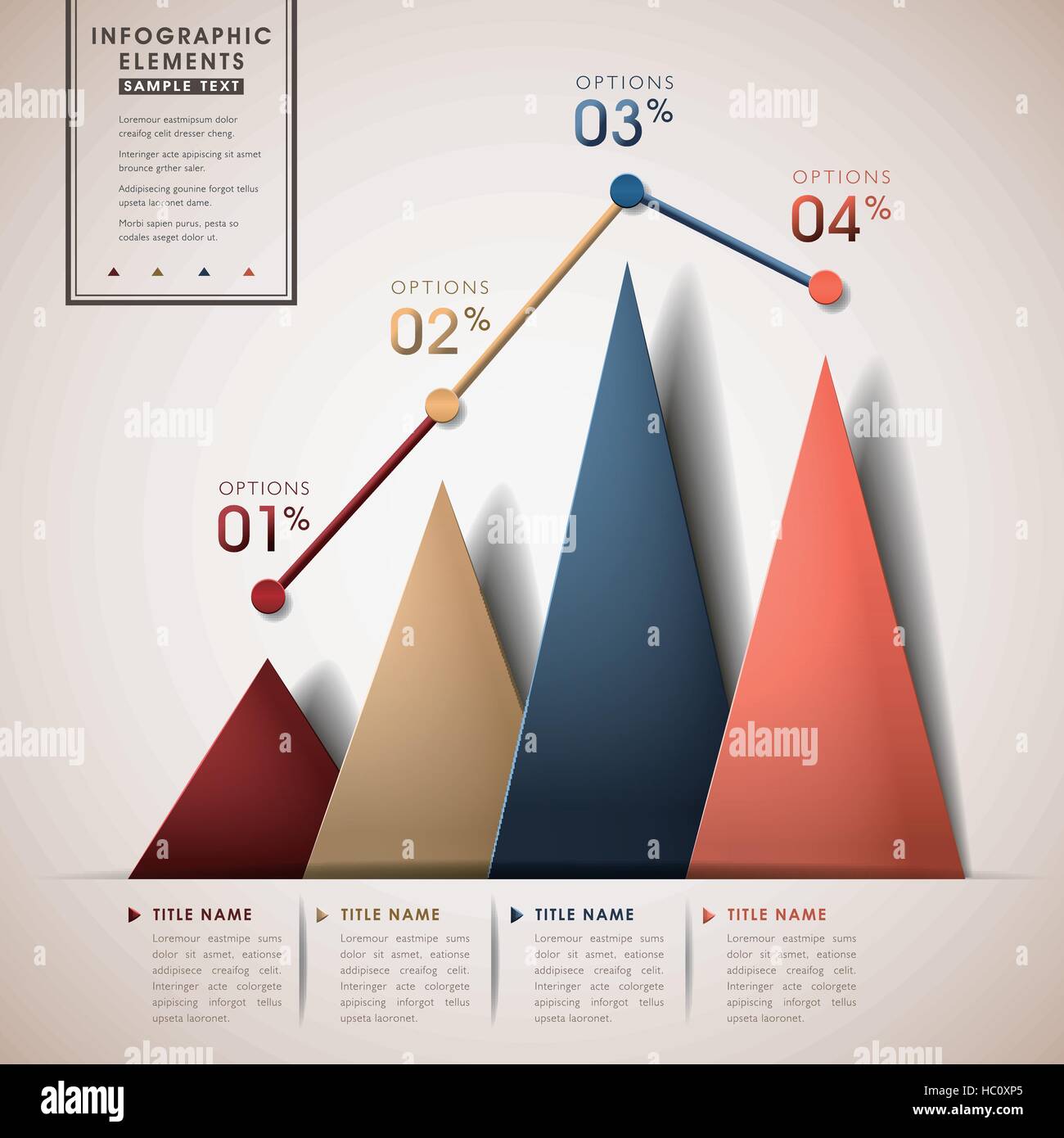 abstract line and triangle chart infographic elements Stock Vector ...