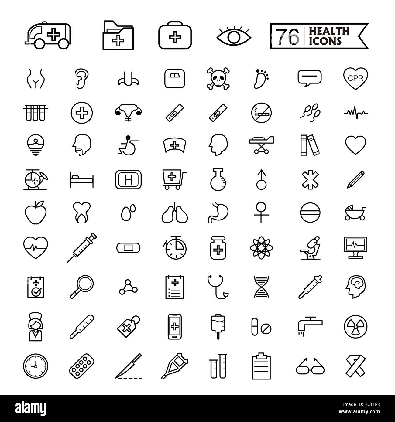 simple and trendy 76 thin line icon for medical concept Stock Vector ...