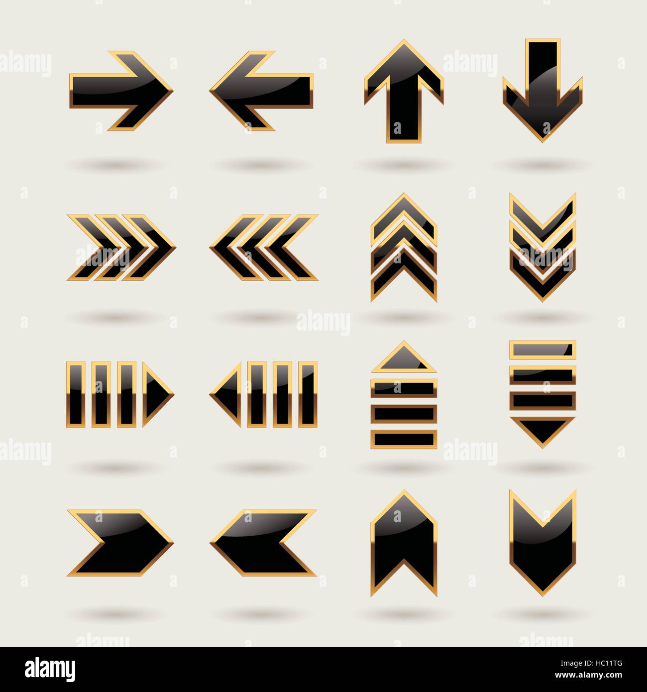 gorgeous glossy arrows set isolated on beige background Stock Vector ...