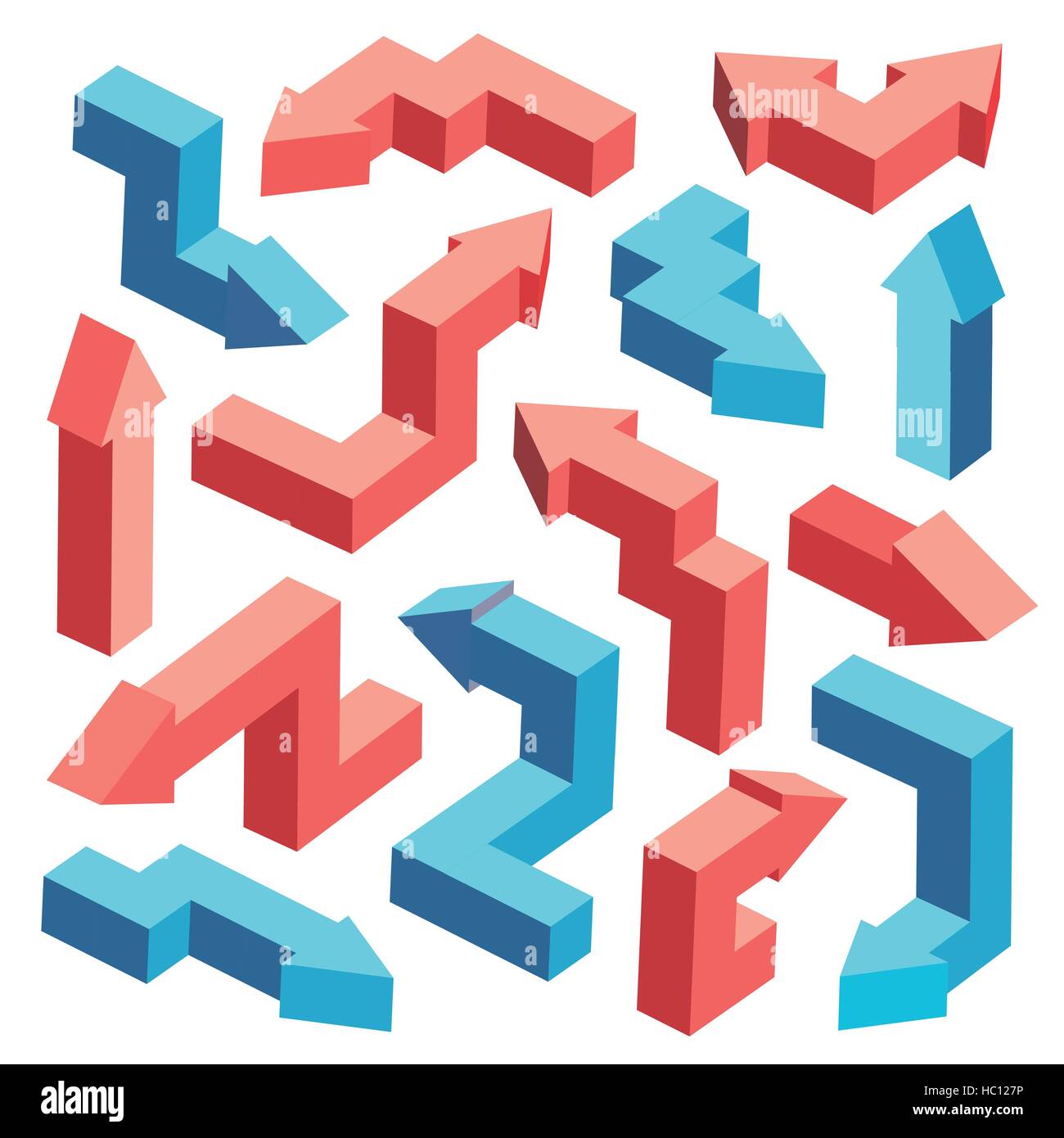 lovely 3d arrows set isolated on white background Stock Vector Image ...