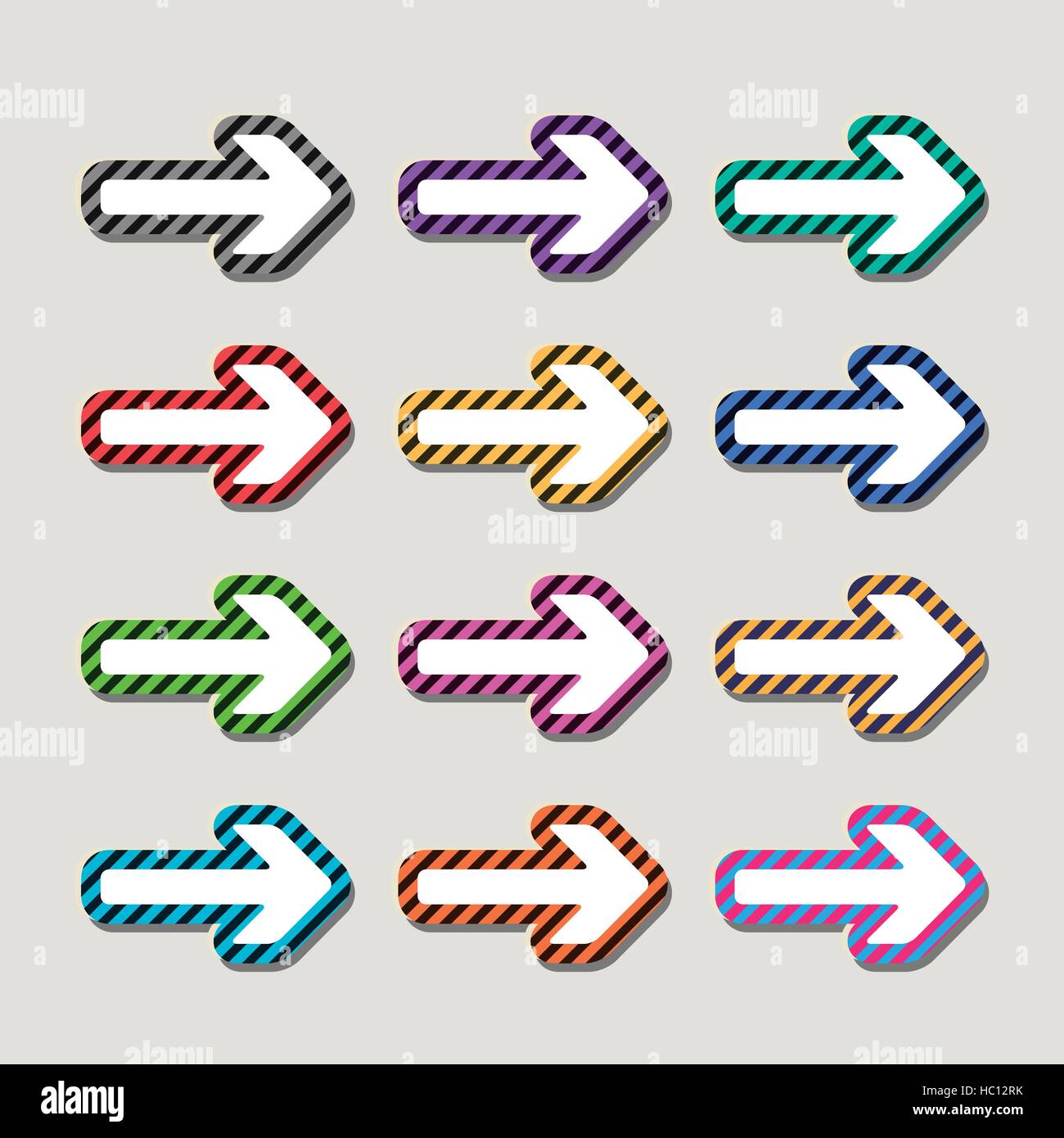 colorful attractive arrows set isolated on grey background Stock Vector ...