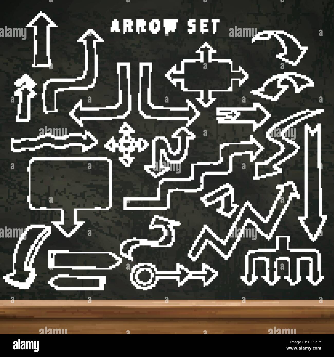 modern education concept arrows set isolated on blackboard Stock Vector ...