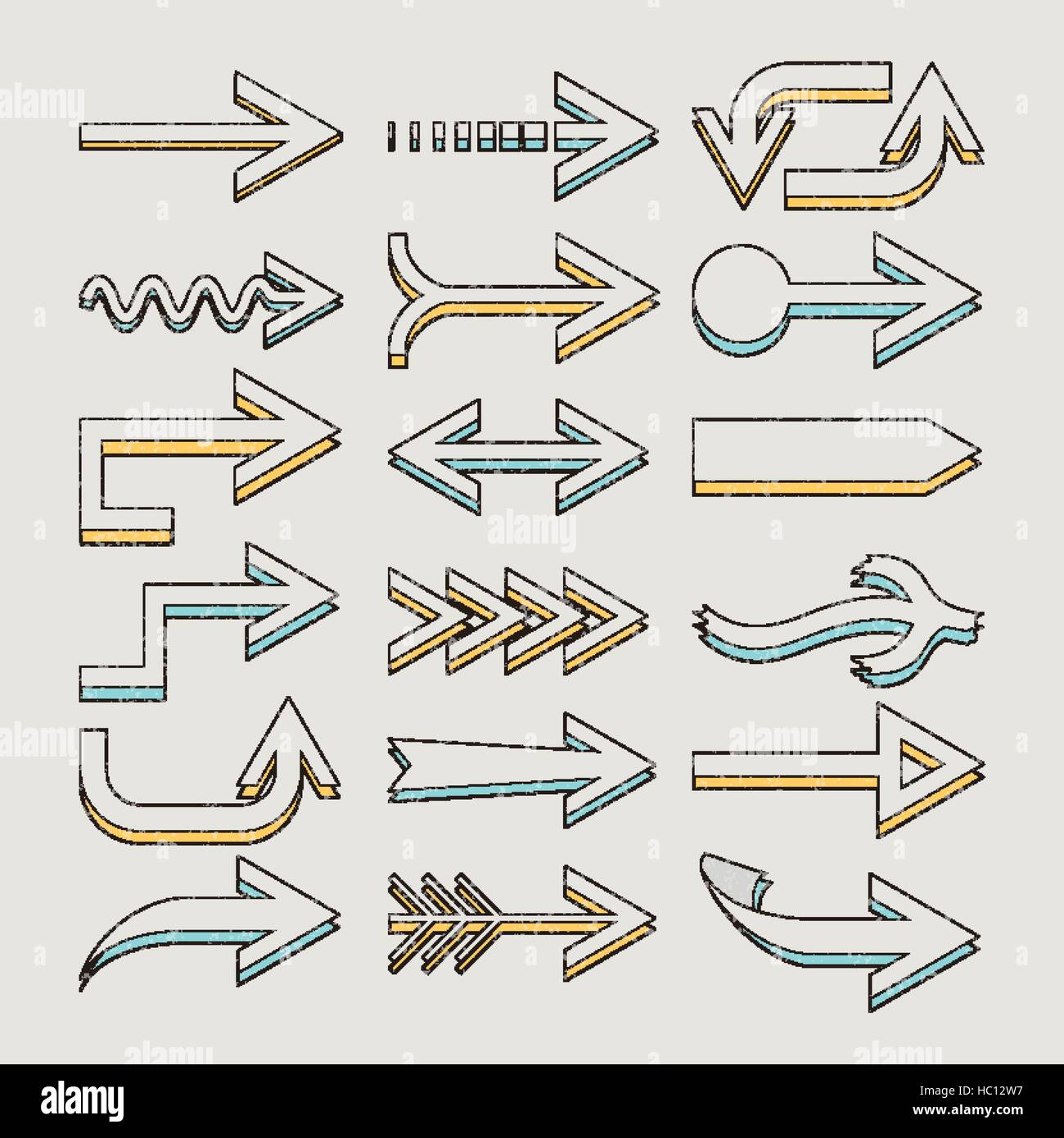 graceful arrows set isolated on grey background Stock Vector Image ...