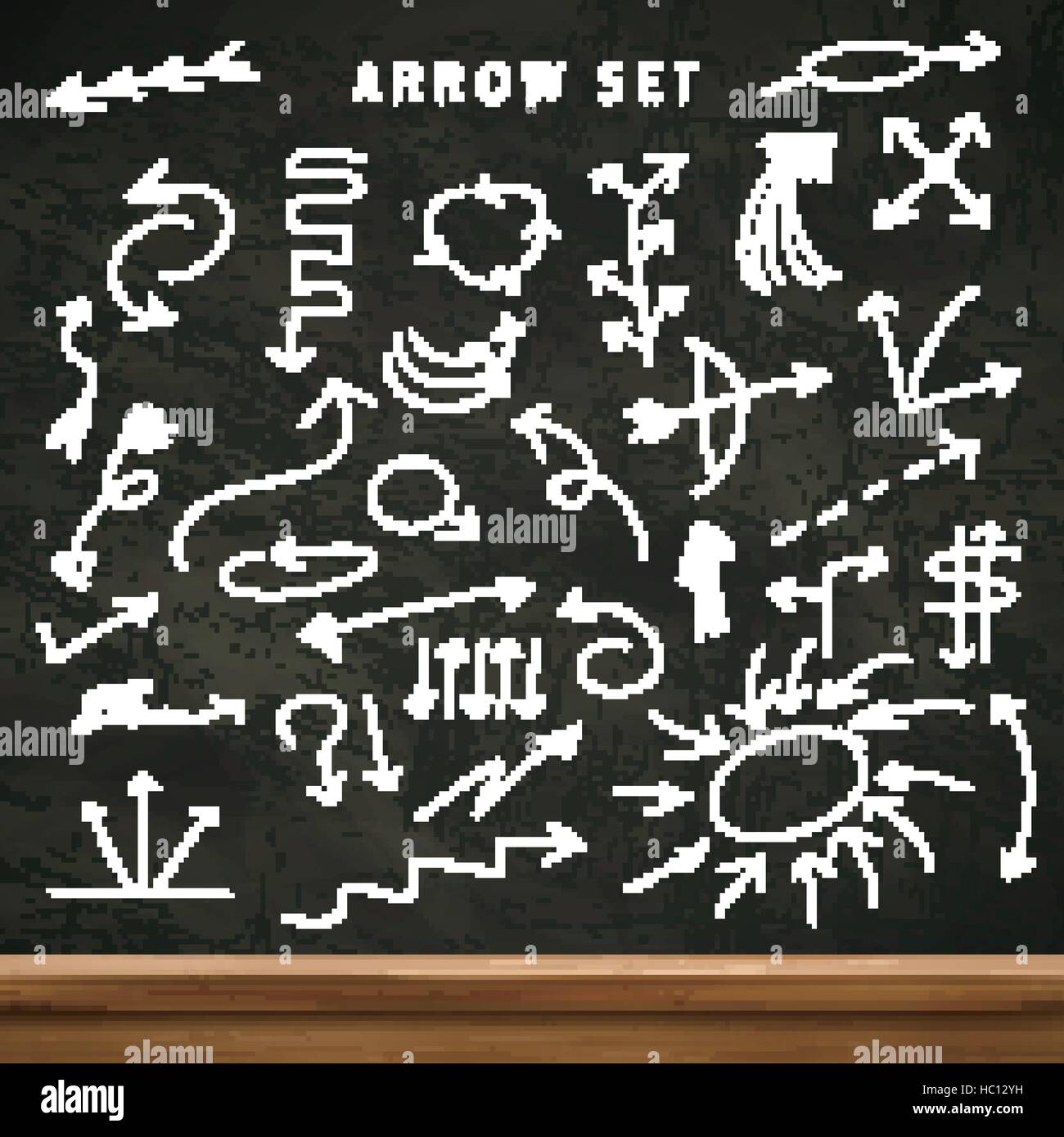 modern education concept arrows set isolated on blackboard Stock Vector ...