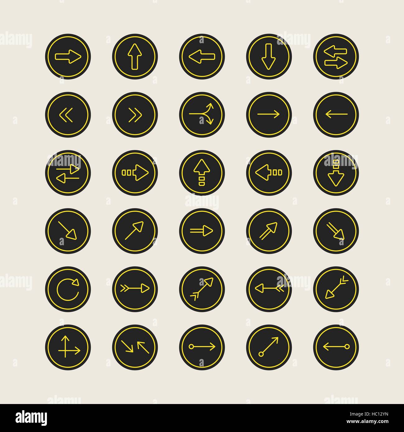 elegant arrow icons design set isolated on beige background Stock ...