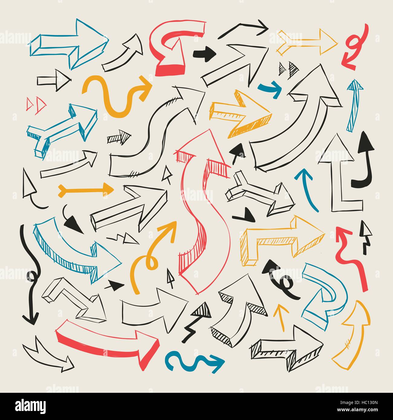 hand drawn lovely arrows collection isolated on beige Stock Vector ...