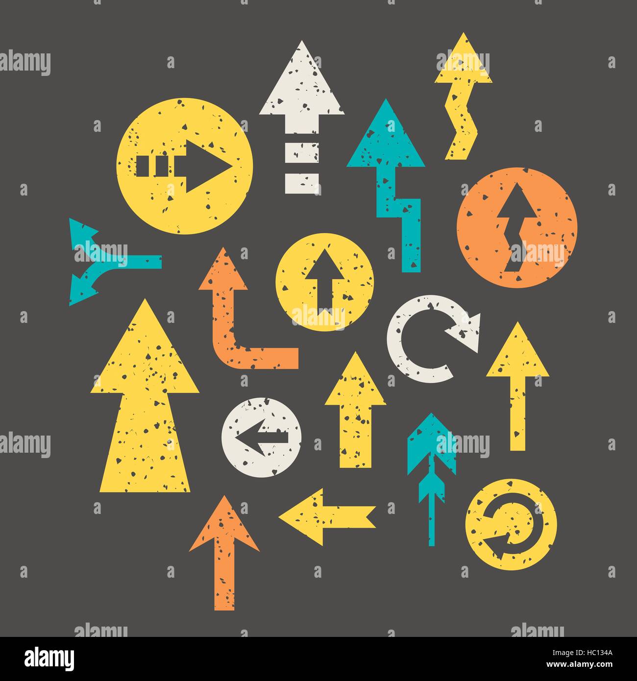 modern colorful arrows collection over dark background Stock Vector ...