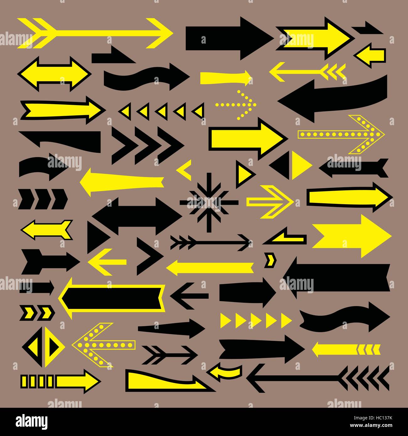 lovely arrows icons set over brown background Stock Vector Image & Art ...