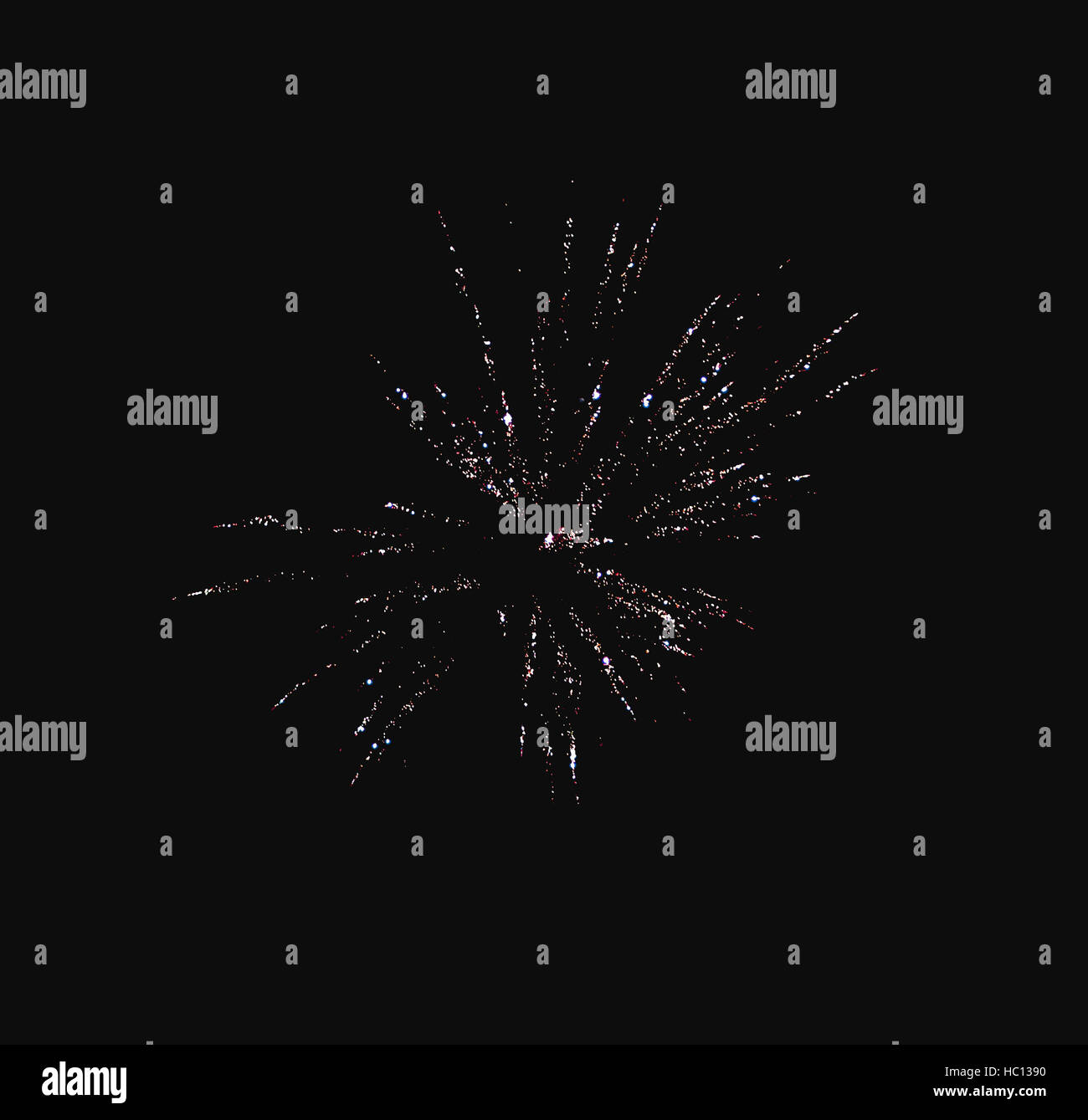 Shiny natural fireworks on dark sky background with little smoke Stock ...