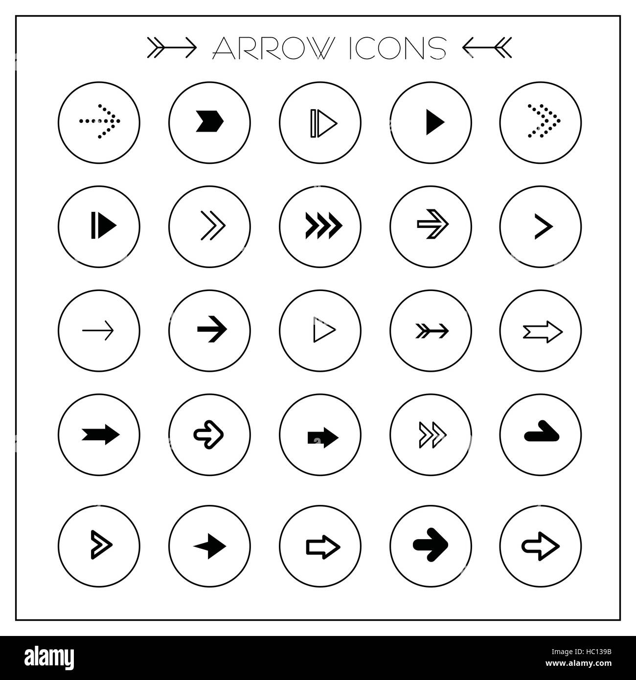 modern arrows icons set over white background Stock Vector Image & Art ...