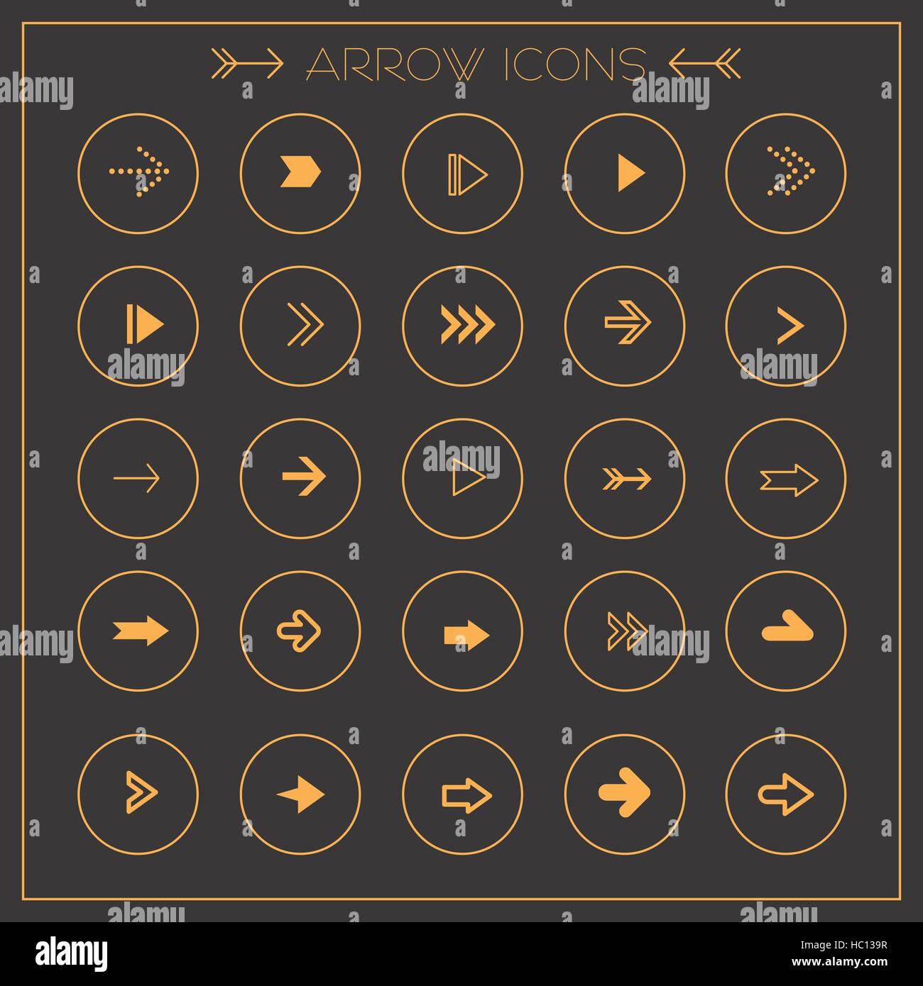 modern arrows icons set over dark background Stock Vector Image & Art ...