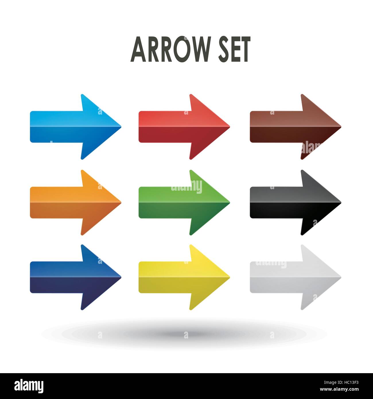 colorful arrow set collection over white background Stock Vector Image ...