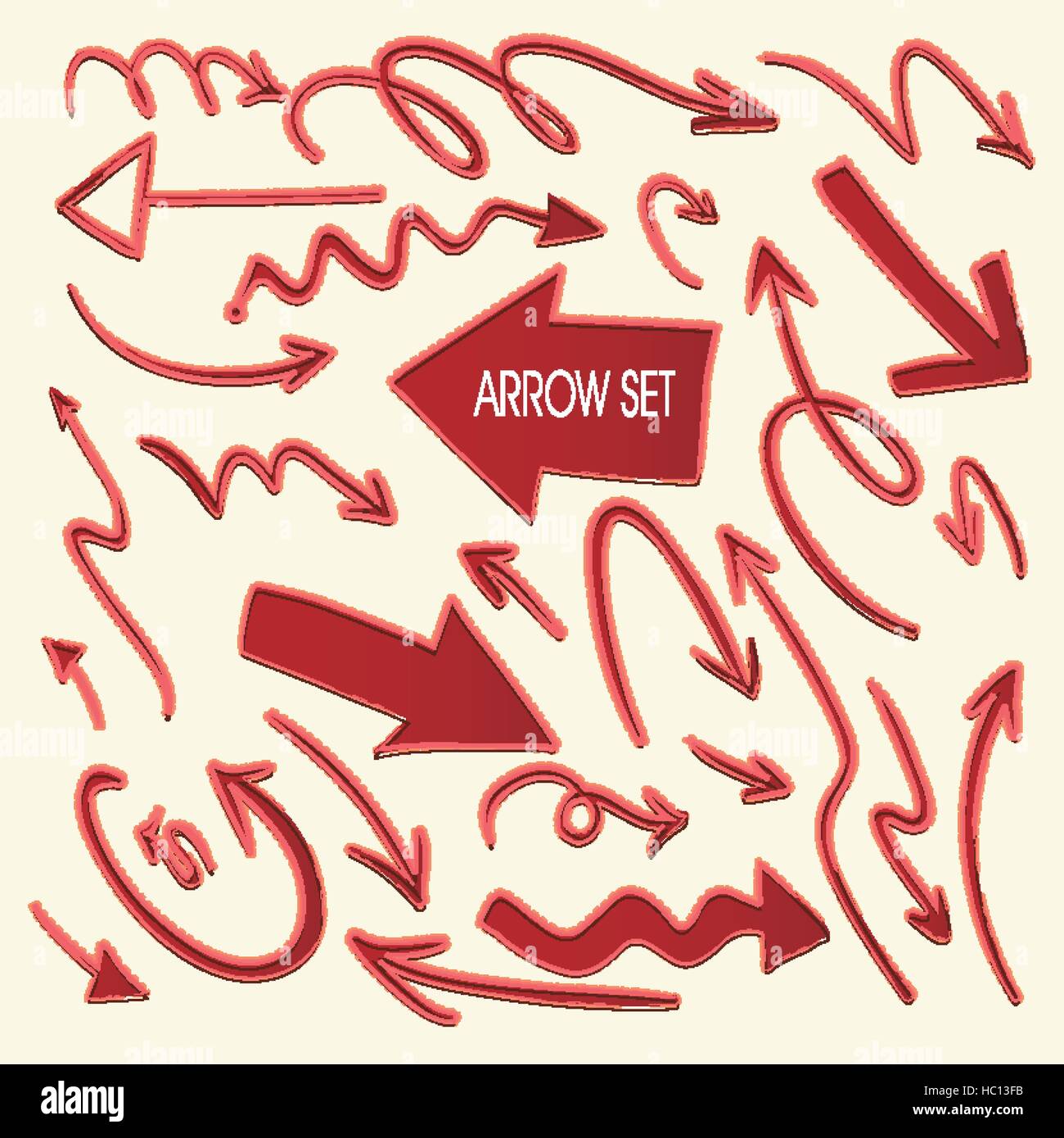 lovely red arrow set over beige background Stock Vector Image & Art - Alamy