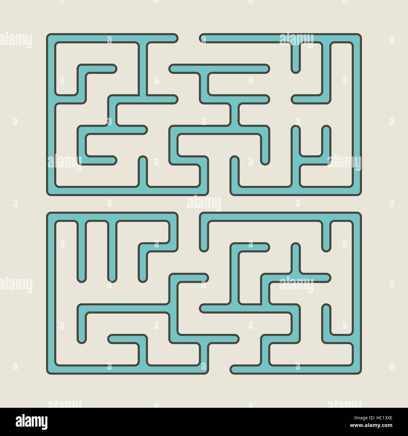 lovely blue square maze isolated on beige background Stock Vector Image ...
