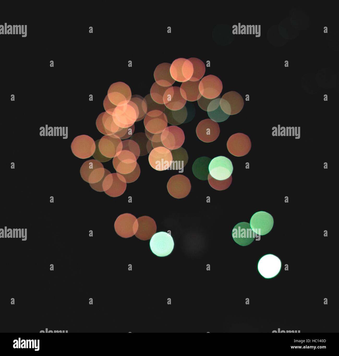Light blur and defocus bokeh circles on black sky background Stock ...