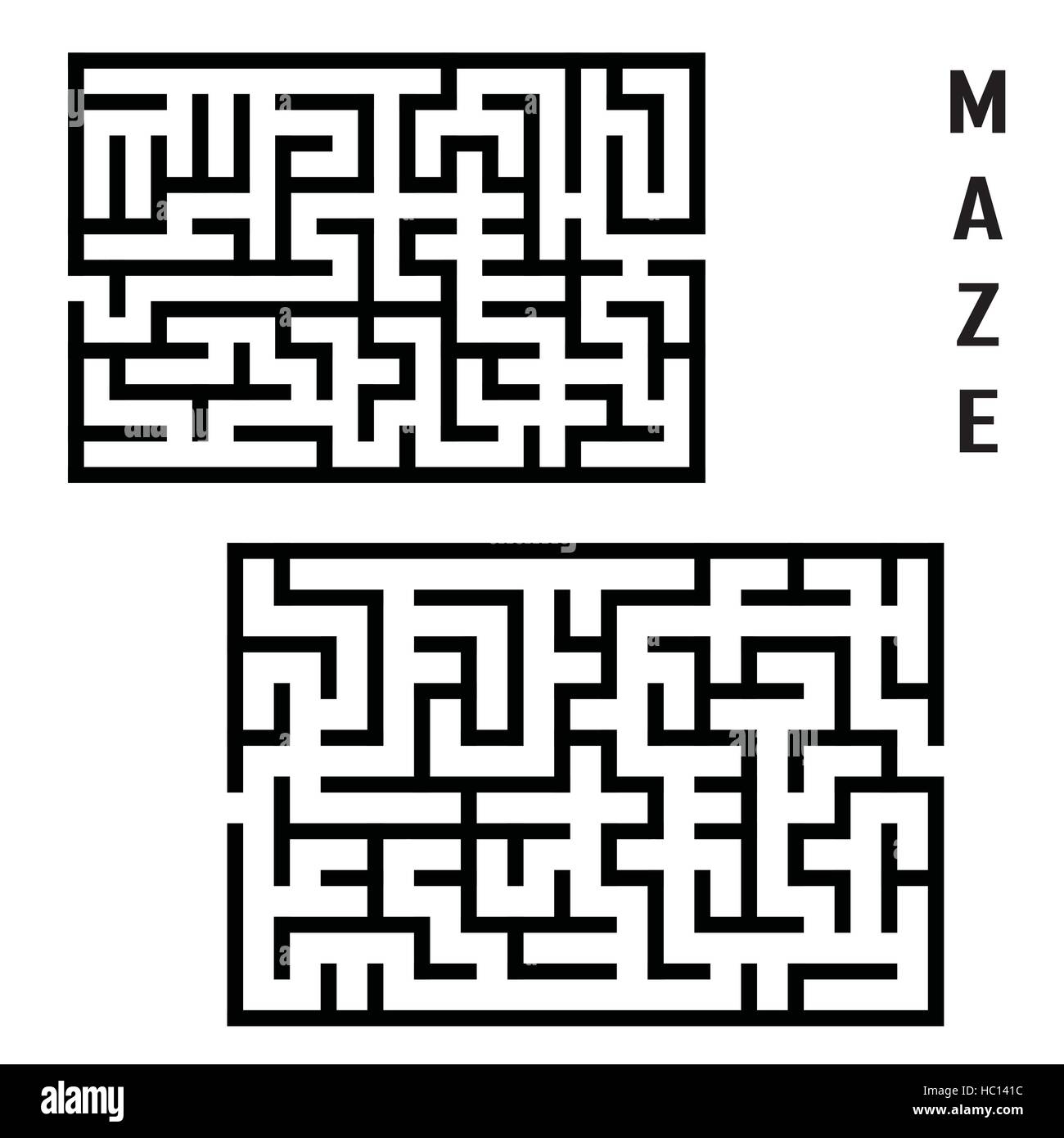 square labyrinth set isolated on white background Stock Vector Image ...