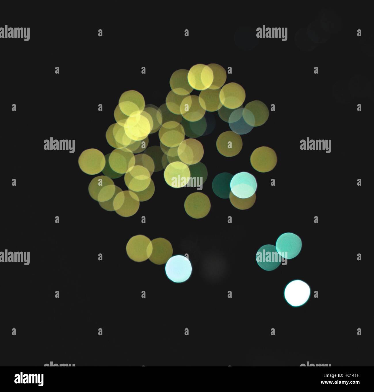 Light blur and defocus bokeh circles on black sky background Stock Photo - Alamy