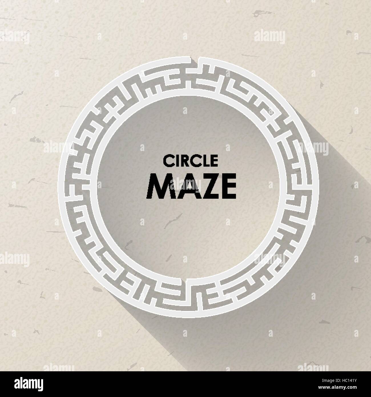 elegant circular maze with shadow isolated on beige background Stock ...