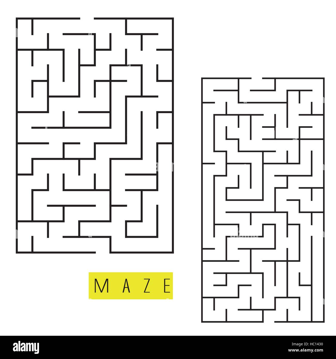 square labyrinth set isolated on white background Stock Vector Image ...