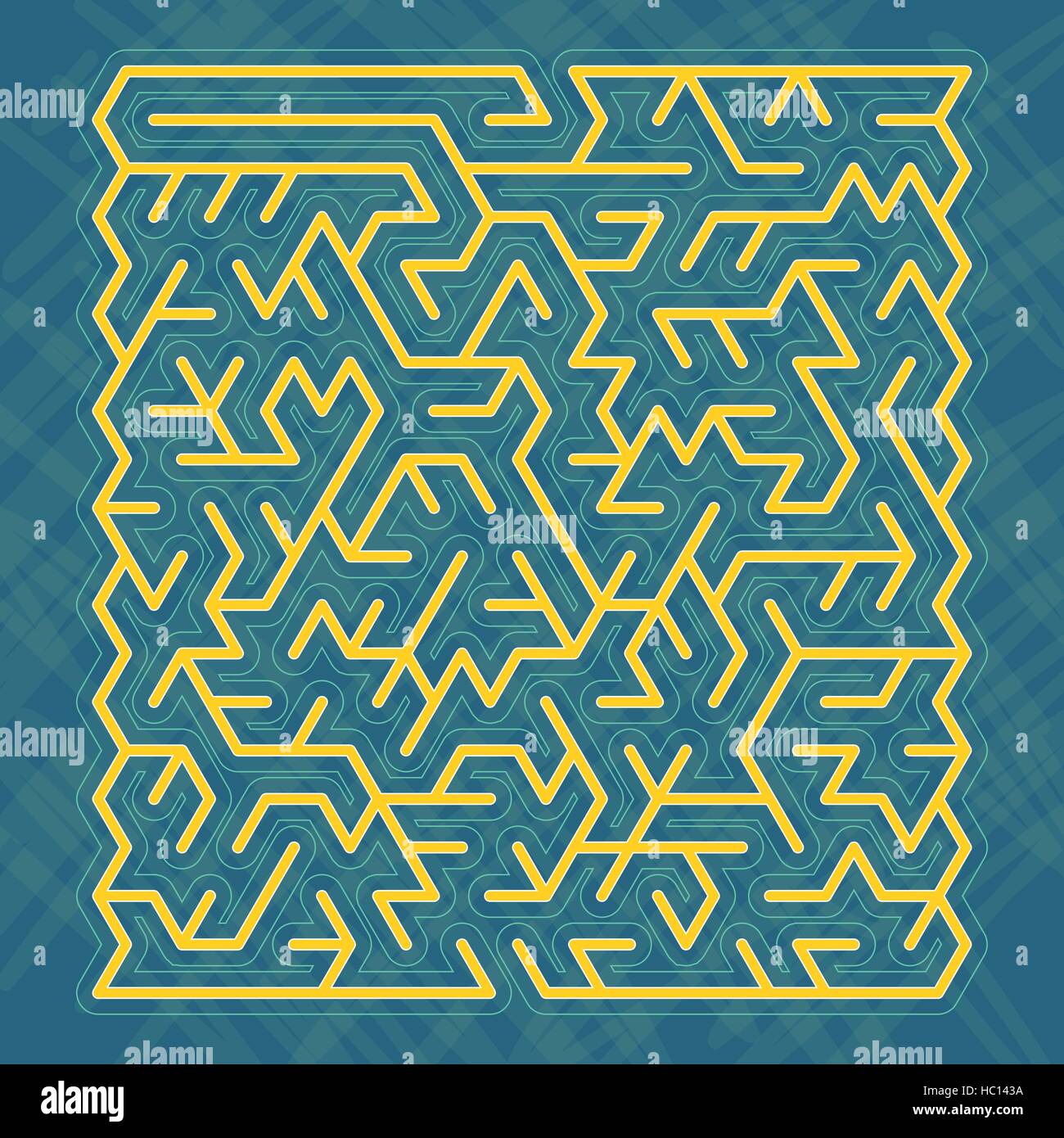modern yellow labyrinth isolated on blue background Stock Vector Image ...