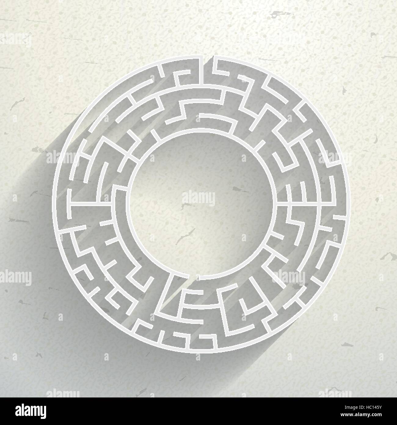 elegant circular maze with shadow isolated on beige background Stock ...