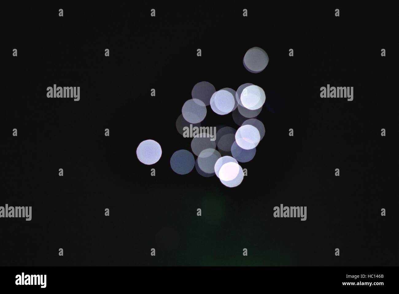 Light blur and defocus bokeh circles on black sky background Stock ...