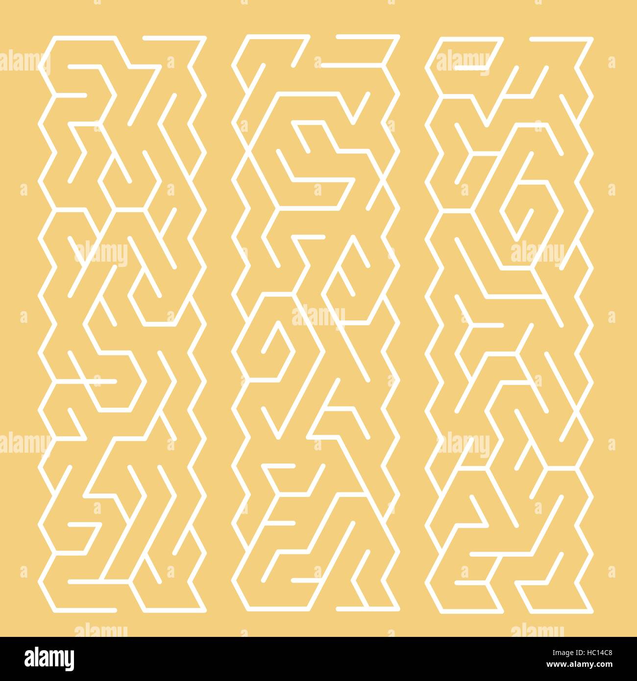 modern labyrinth set isolated on yellow background Stock Vector Image ...