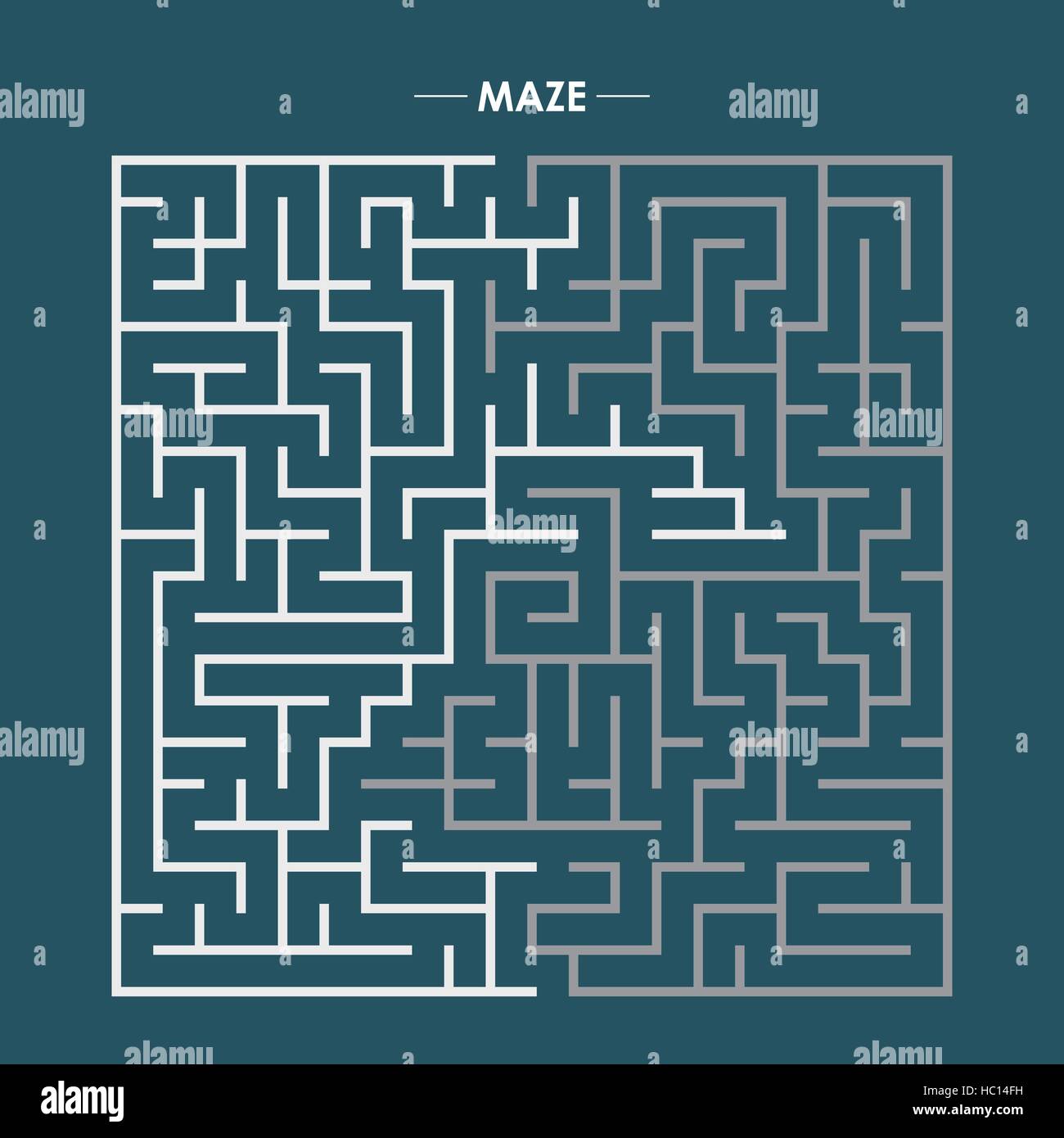 modern square labyrinth isolated on blue background Stock Vector Image ...