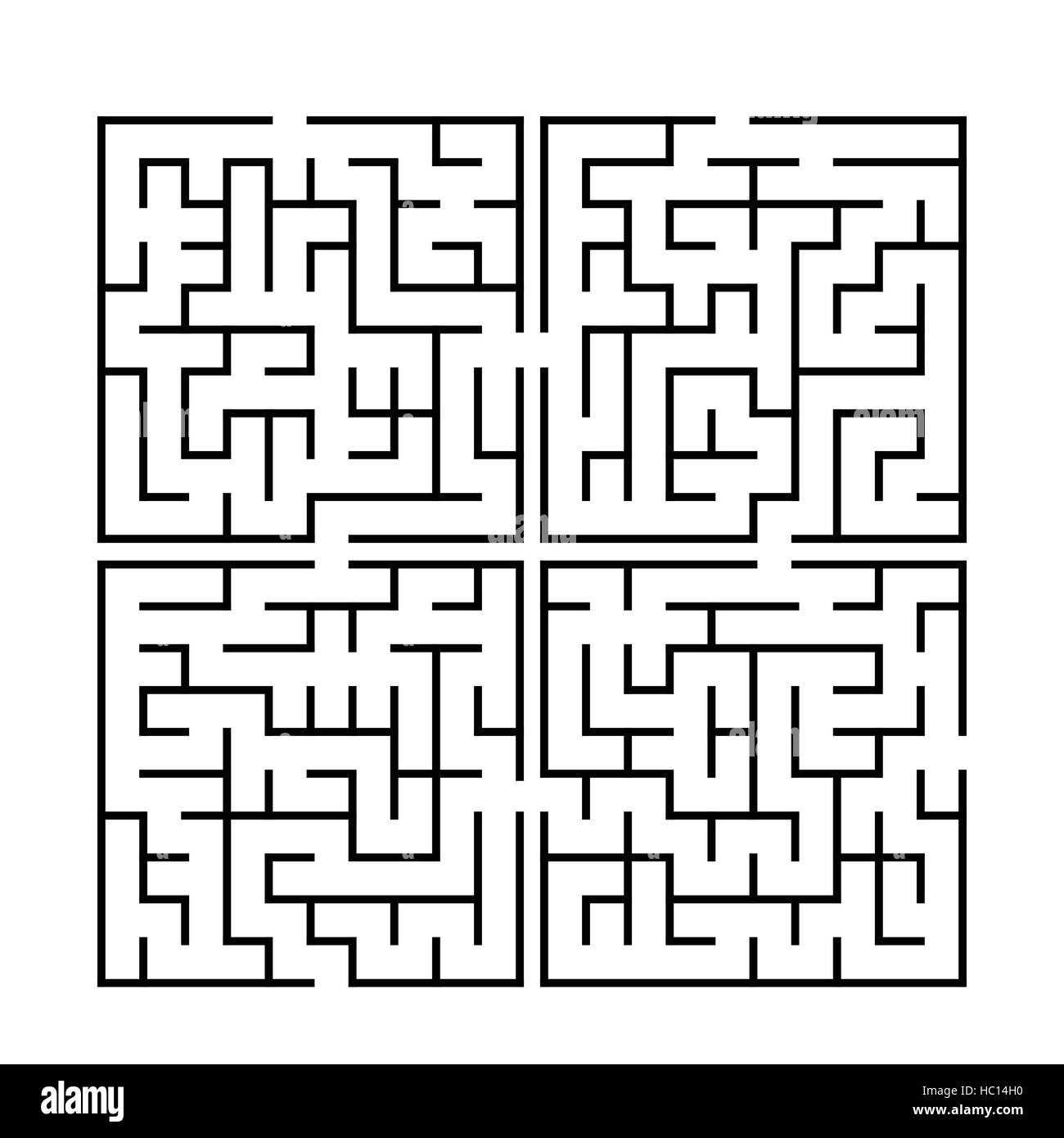 simple square labyrinth isolated on white background Stock Vector Image ...