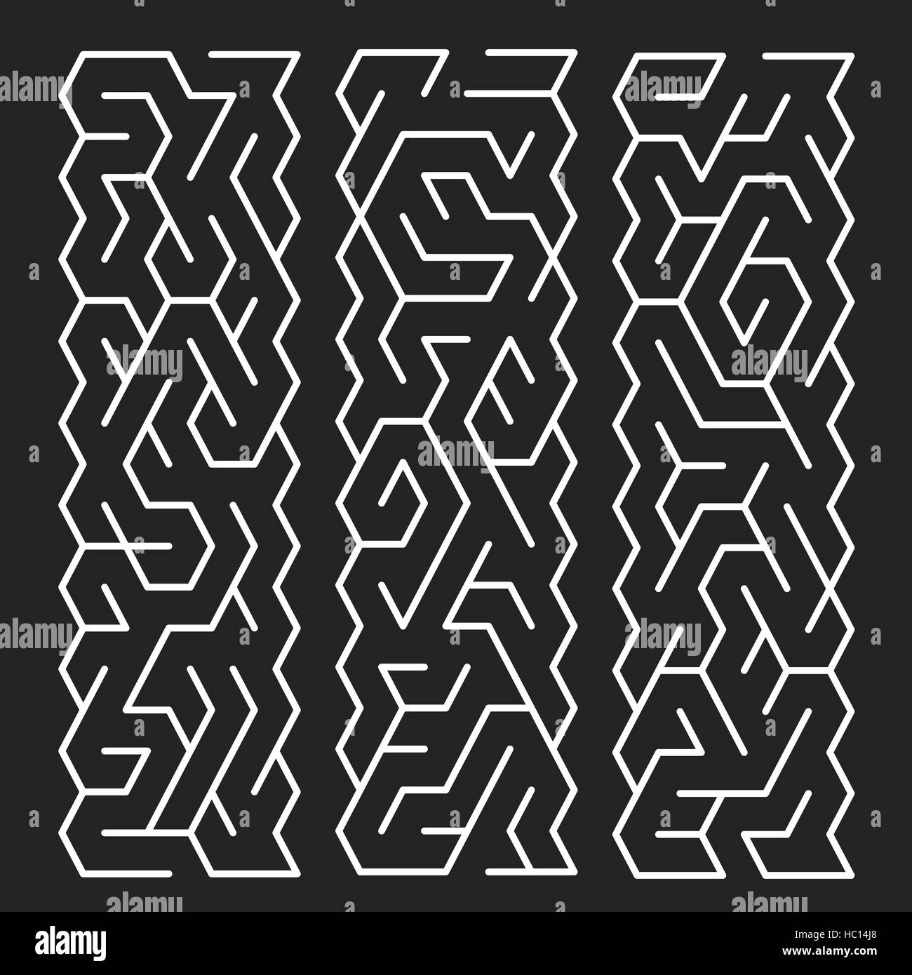 creative white labyrinth isolated on black background Stock Vector ...