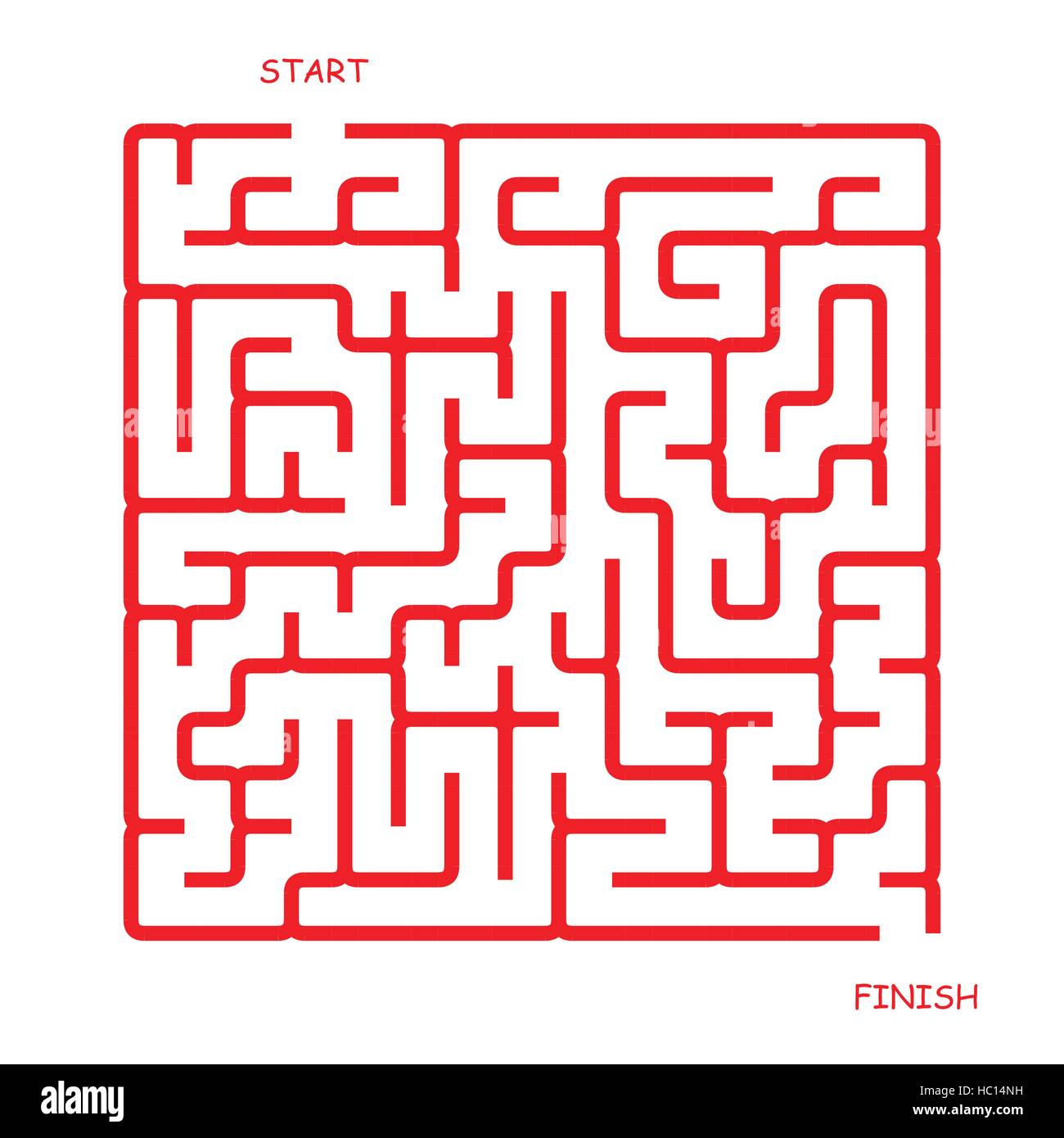 simple red square labyrinth isolated on white background Stock Vector ...