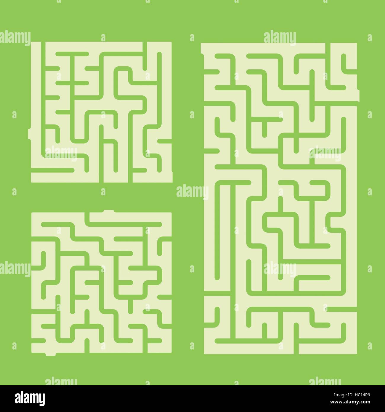 modern square labyrinth set isolated on green background Stock Vector ...