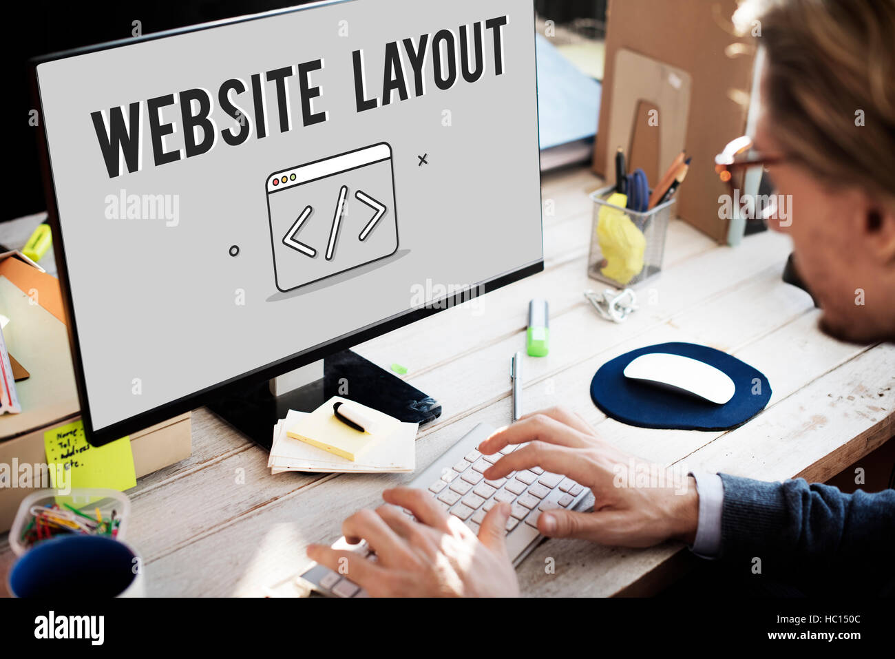 Web Development Symbol Icon Concept Stock Photo - Alamy