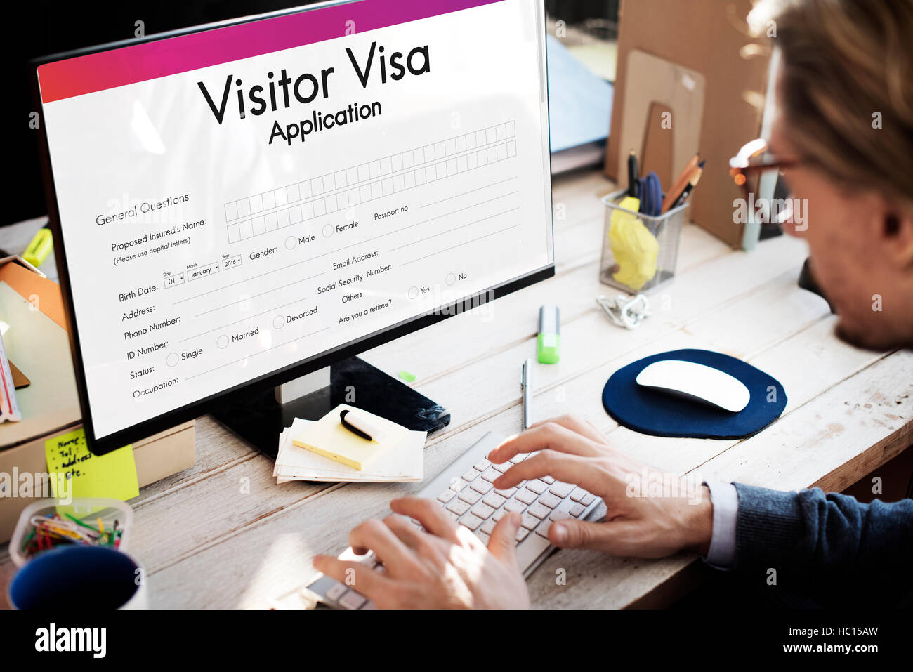 Visitor Visa Application Form Concept Stock Photo - Alamy