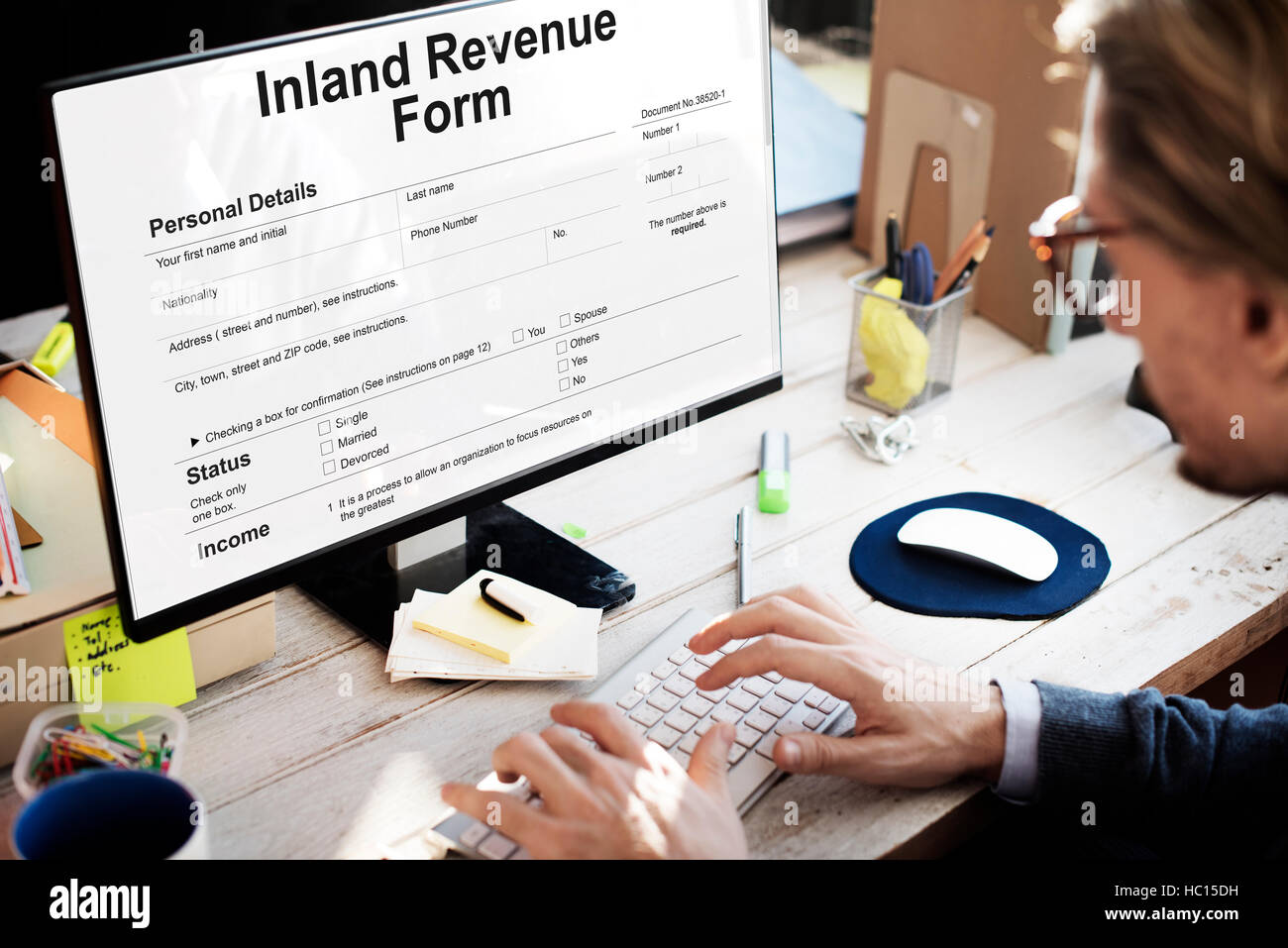 Inland Revenue Form Details Concept Stock Photo - Alamy