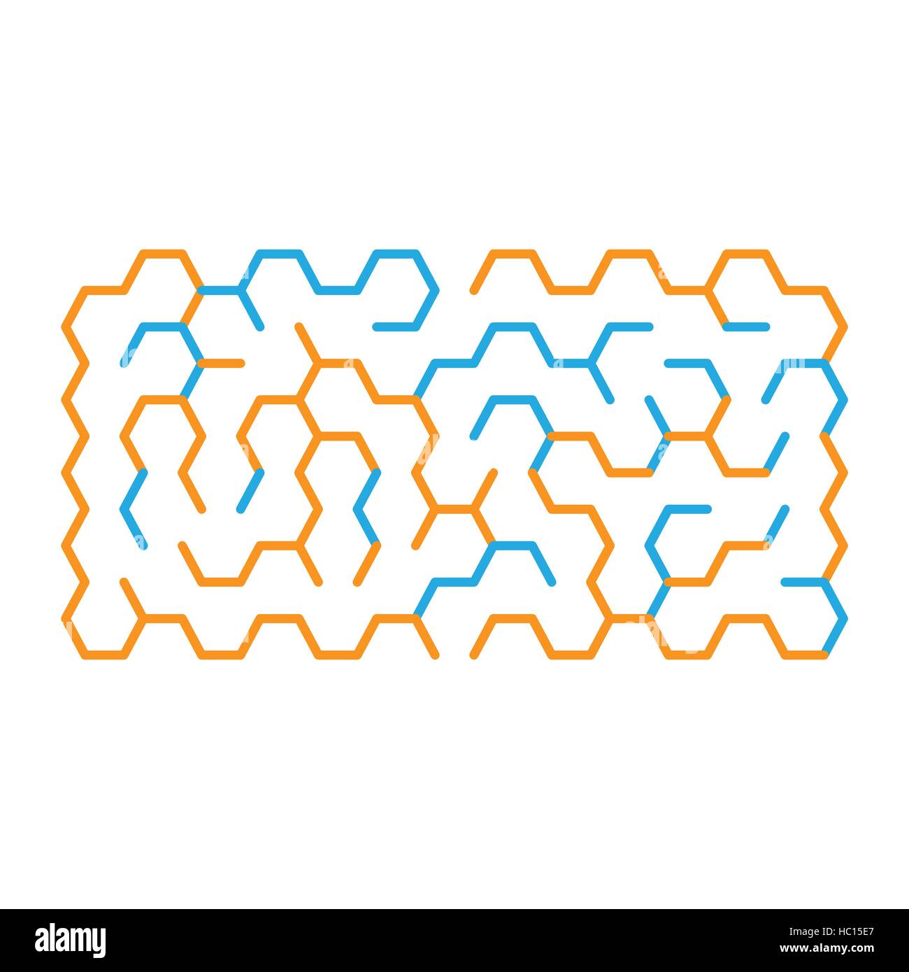 lovely hexagon maze isolated on white background Stock Vector Image ...