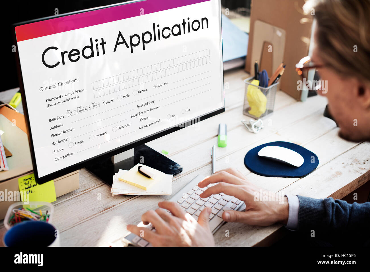Credit Card Application Form Concept Stock Photo - Alamy