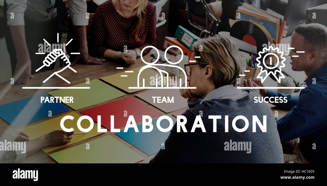 Business Collaboration Teamwork Corporation Concept Stock Photo - Alamy