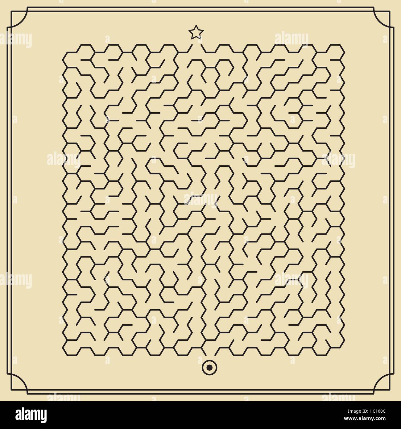 Hexagon maze design hi-res stock photography and images - Alamy
