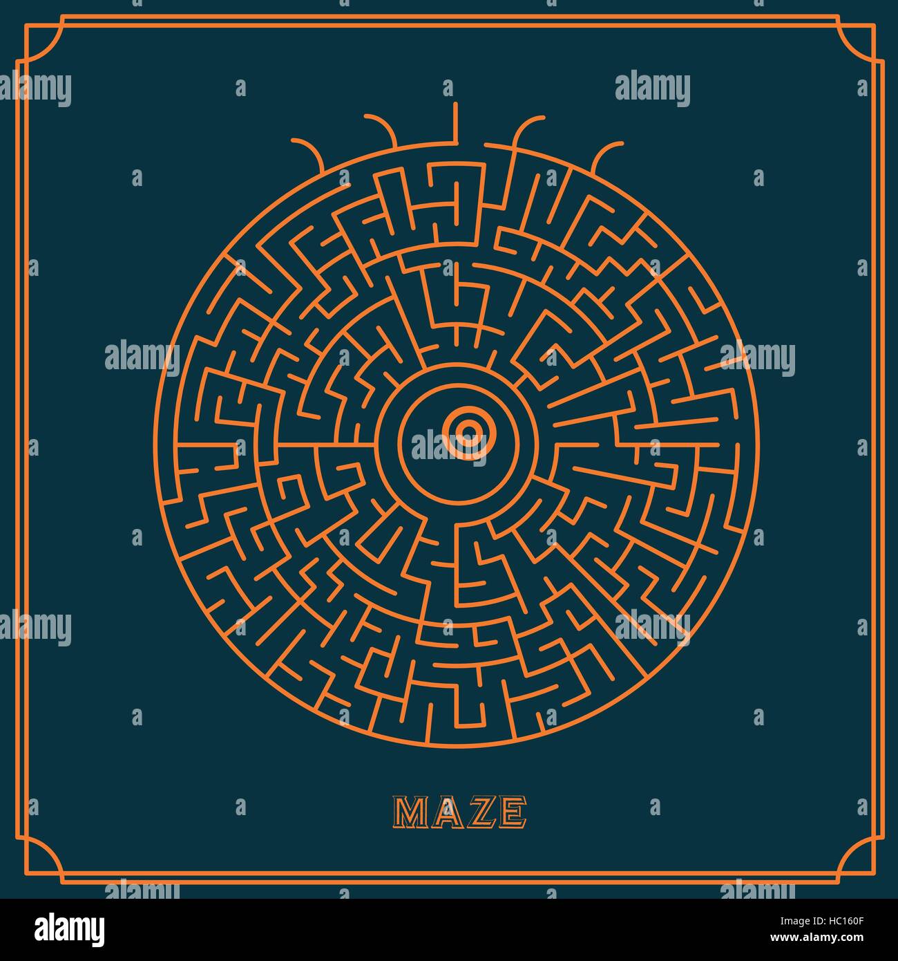 modern circular maze isolated on dark background Stock Vector Image ...