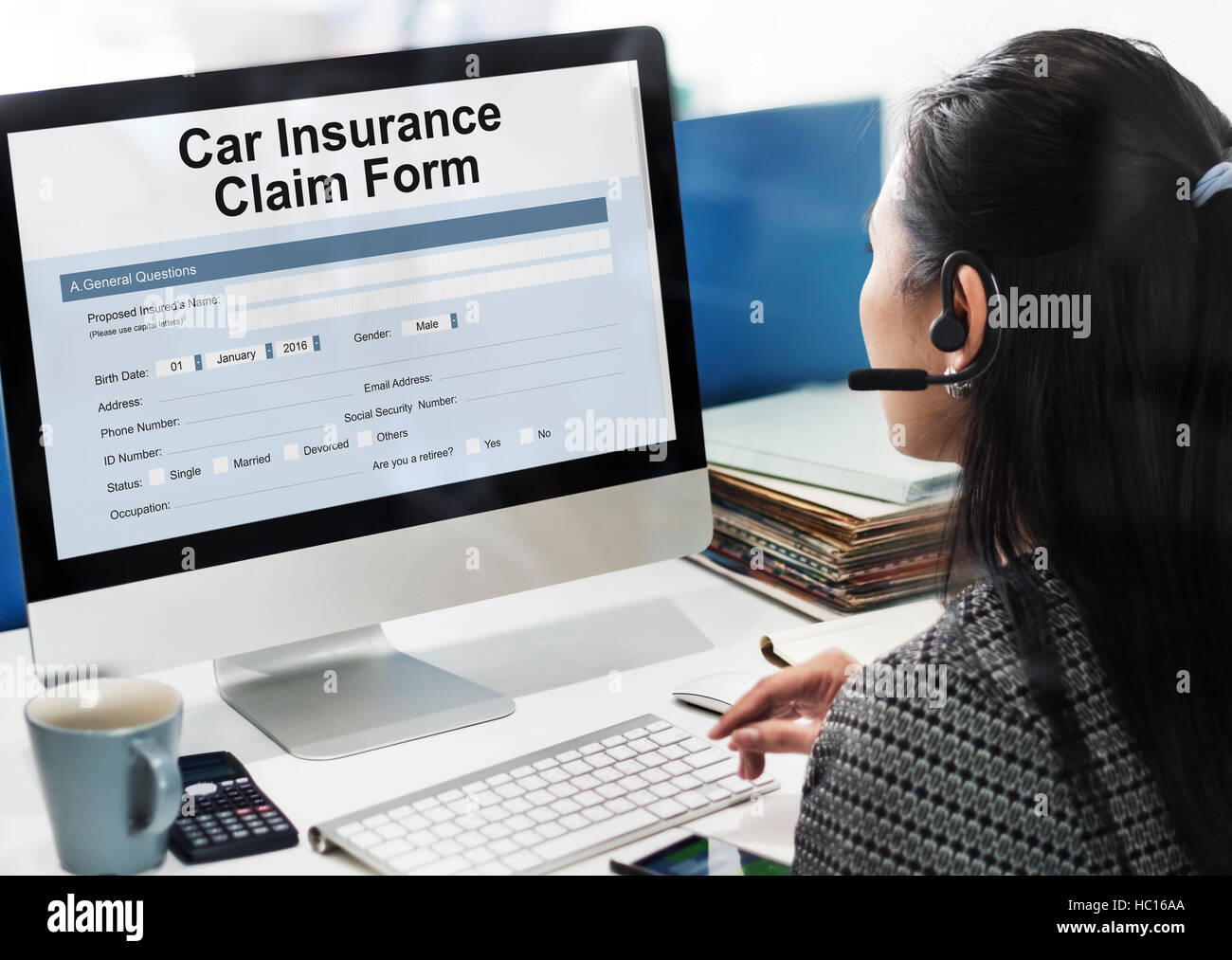 Car Insurance Claim Form Concept Stock Photo - Alamy