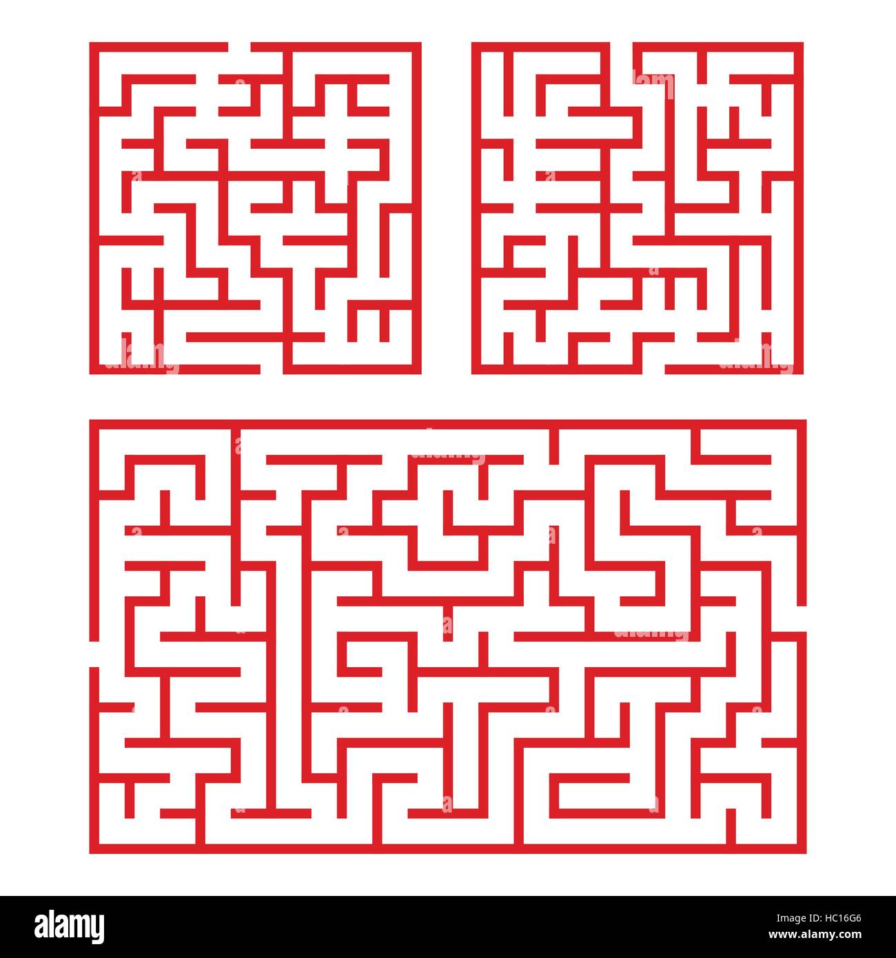 illustration of maze set isolated over white background Stock Vector ...