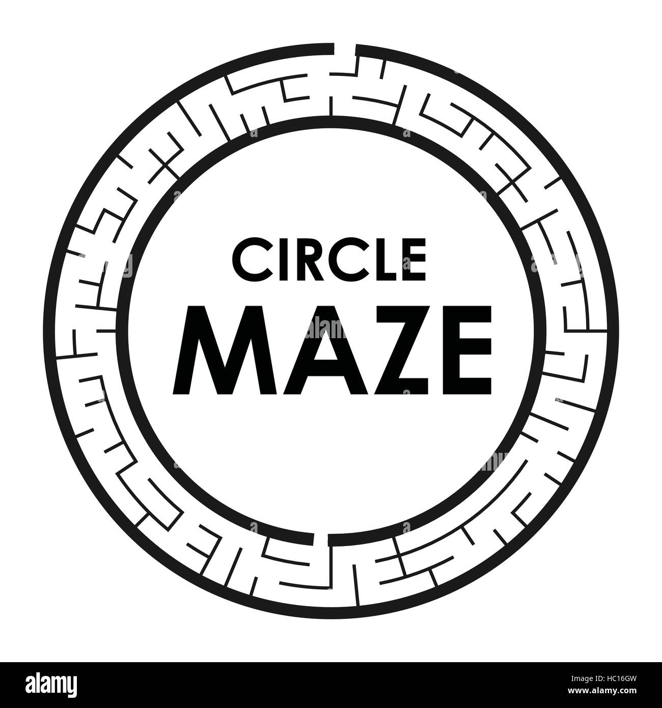 illustration of round maze isolated on white background Stock Vector ...